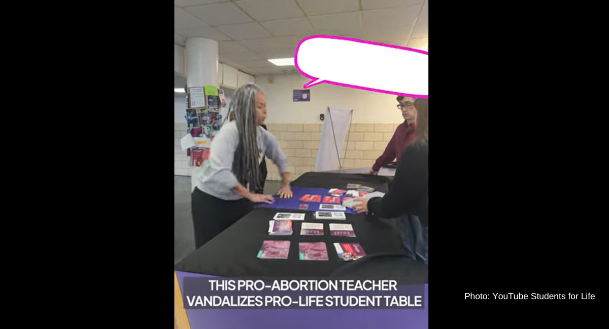 Professor who destroyed pro-life display threatens reporter with ...